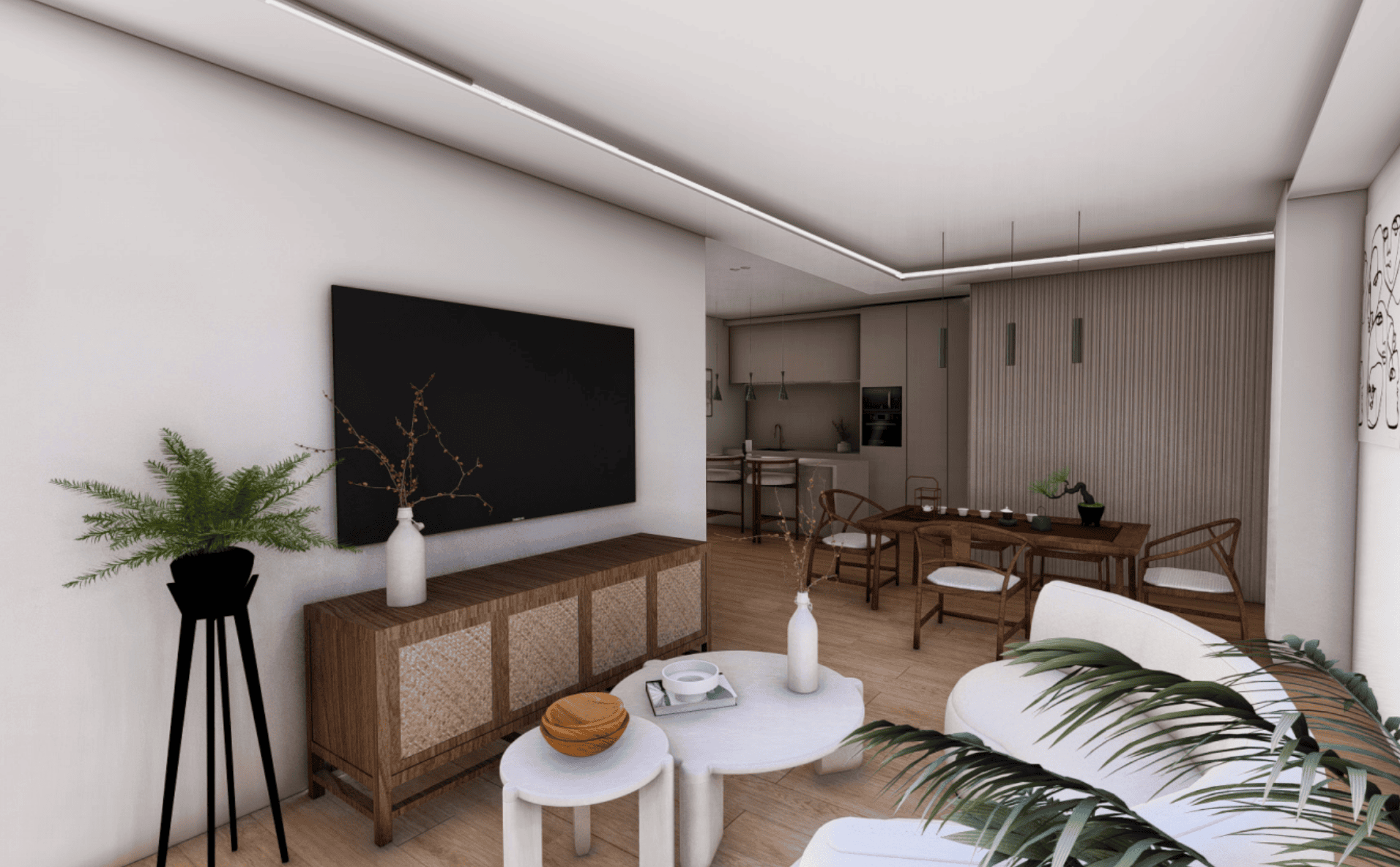 Faux plafond led en placo : une transformation design de votre salon ...